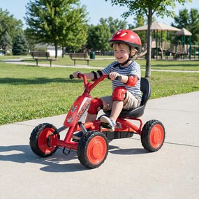 Costway Dětská motokára Pedál s nastavitelným sedadlem Pneumatika pro jízdu