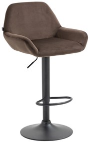 Barová židle Romsey - samet - černý rám | hnědá