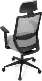 Ergonomická kancelářská židle AURELIE - šedá síťovina