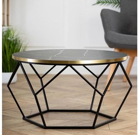 HowHomely Konferenční stolek DIAMOND 40x70 cm černá/zlatá 10-1562-70-B-BMG