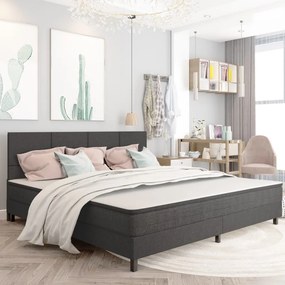 Postel boxspring tmavě šedá textil 200 x 200 cm 3054719