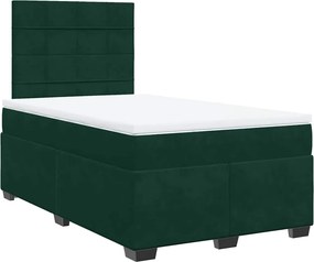 Box spring postel s matrací tmavě zelená 120 x 200 cm samet 3290885