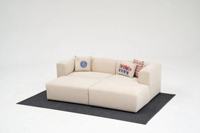 Hanah Home Rohová pohovka LINDEN MINI pravá krémová
