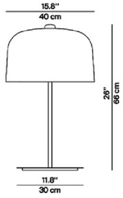 Luceplan Zile stolní lampa bílá matná, výška 66 cm