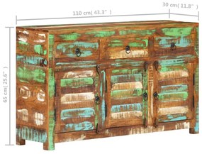 Příborník 110 x 30 x 65 cm masivní recyklované dřevo - Default Title