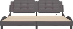 Rám postele s LED bez matrace Zadar šedý 200 x 200 cm 3214134