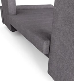 Rozkládací sedací souprava do U VALERIO 305x140 cm, tmavě šedá