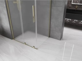 Mexen Velar L, sprchový kout s posuvnými dveřmi 120 x 80 cm, 8mm sklo námraza, zlatá lesklá, 871-120-080-33-50