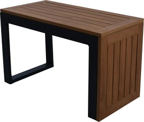 Zahradní set NOREVIA - polywood, hliník, látka, šedá / hnědá