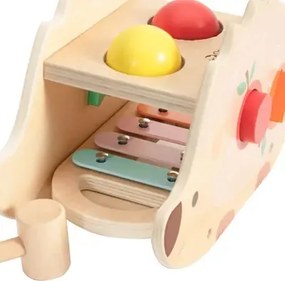 TEDDIES Zatloukačka a xylofon Ježek / Dřevo / 2v1 / od 10 měsíců