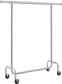 Stojan na oblečení z kovu s vysokou nosností na kolečkách, nosnost do 130 kg, délka 110-150 cm
