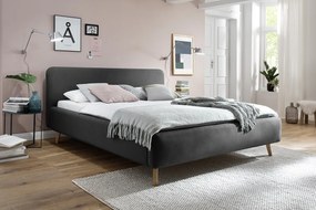 Čalouněná postel Mattis 180 x 200 cm - antracitová - dub