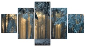 Obraz zasněženého lesa (125x70 cm)