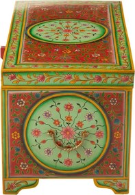 Dřevěná barevná truhla Mumbai mango wood - 78*43*45 cm