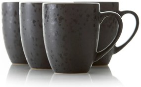 Bitz Sada 4 kameninových hrnků s ouškem 30 cl Black/Dark