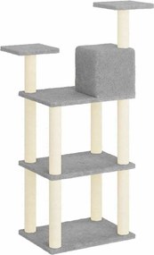 Škrabadlo pro kočky se sisalovými sloupky světle šedé 118,5 cm 171428