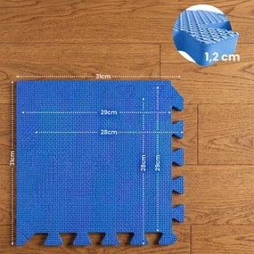 Sada 18 ochranných podložek na podlahu 31x31 – modrá
