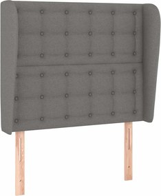 Čelo postele typu ušák tmavě šedé 103x23x118/128 cm textil 3118381