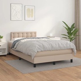 Box spring postel s matrací cappuccino 120x200 cm umělá kůže