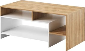 Obývací stěna s komodou ALVA a konferenčním stolkem | 260 cm + 155 cm +  120x60 cm | dub grandson/bílá