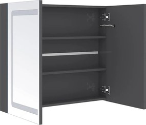 LED koupelnová skříňka se zrcadlem zářivě šedá 80 x 12 x 68 cm 326514