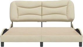Rám postele bez matrace Hvar krémový 160 x 200 cm textil 3207784