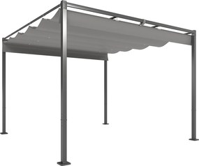Outsunny vysouvací pergola 3 × 3 m — 180 g/m² UV-odolná plachta, magnetické zajištění, práškově lakovaný ocelový rám | Aosom