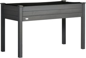 Vyvýšený zahradní záhon Outsunny rozměry 123L x 57W x 76H cm, obsahuje zavlažovací vložky + drenážní textilem, solidní jedlové dřevo | Aosom