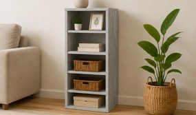 skříňka na boty, botník, 5 polic, dřevo, 72x36x32 cm, beton šedá, Dekorino BB20260072