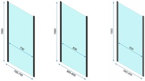 3-stěnný obdélníkový sprchový kout REA RAPID SLIDE 100/dveře x 80/zástěna cm, černý