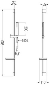 Mexen sprchový set DS00, černá, 785004583-70