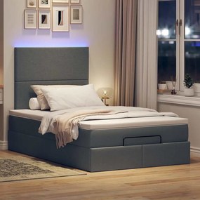 Osmanský rám postele s matrací tmavě šedá 120x200cm textil 3313914