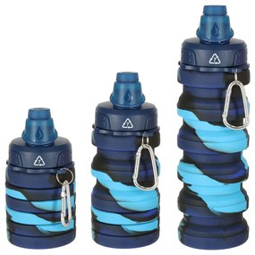 Creative Corner Láhev na vodu silikonová skládací láhev s rukojetí sportovní 500ml modrá