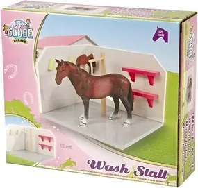KIDS GLOBE Mycí box pro koně / Dřevěná stavebnice / 1:24 / od 3 let