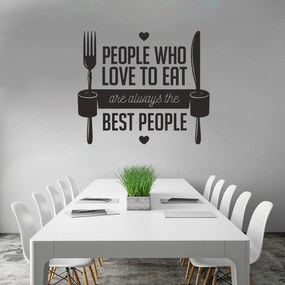 Samolepka na zeď - People who love to eat nápis (60x51 cm) - PopyDesign