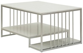 Designový konferenční stolek Gabouray 90 cm bílý / stříbrný