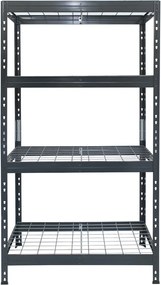 Kovový regál RIVET PRO 180x90x60 ocelová mřížka 4 úrovně antracitová šedá