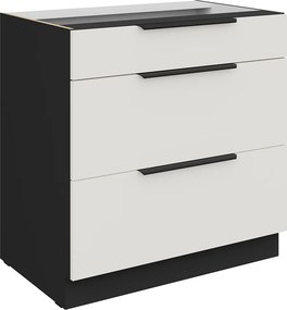 ARIA wb | dolní skříňka 80 D 3S zásuvková | 80 cm | PREMIUM BOX | černá/bílá