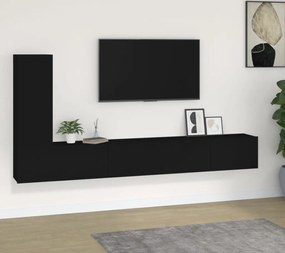 vidaXL 3dílný set TV skříněk kompozitní dřevo [3114321] Barva: Černá