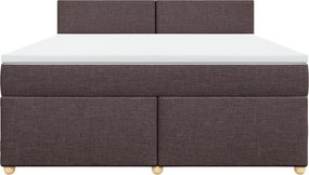 Box spring postel s matrací tmavě hnědá 180x200 cm textil 3286755