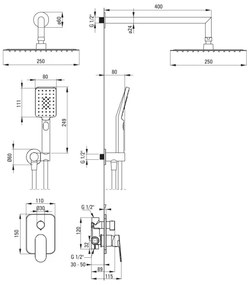 Deante NAC_09LP - Sprchová sada s podomítkovou baterií ALPINIA lesklý chrom