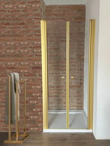 ROSS Komfort T2 85 gold - sprchové dvoukřídlé dveře 81-86x190 cm