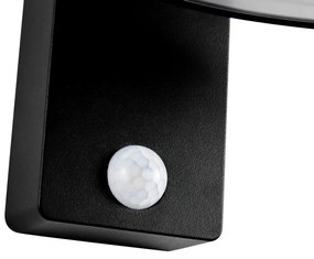 Černé fasádní solární LED svítidlo Justina s pohybovým čidlem 5W  - Nordlux