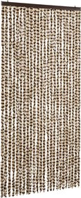 Závěs proti hmyzu béžový a hnědý 100 x 220 cm Chenille 325450