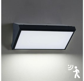 Brilagi - LED Venkovní nástěnné svítidlo se senzorem TRIANGLE LED/20W/230V černá