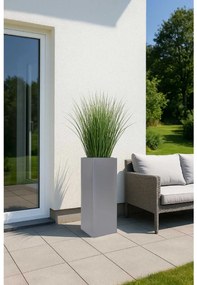 Květináč BLOCK, pozink, výška 65 cm, stříbrná, vč. vložky