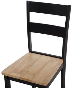 Sada 2 dřevěných jídelních židlí černá/světlé dřevo GEORGIA Beliani