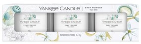 Yankee Candle Sada Votivní svíčky ve skle Baby Powder, 3 x 37 g