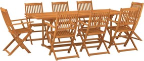 9dílný zahradní jídelní set 220x90x75 cm masivní akáciové dřevo 3086986