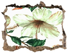 Wallmuralia Nálepka 3D díra samolepící Květy ibišku 95x64 cm